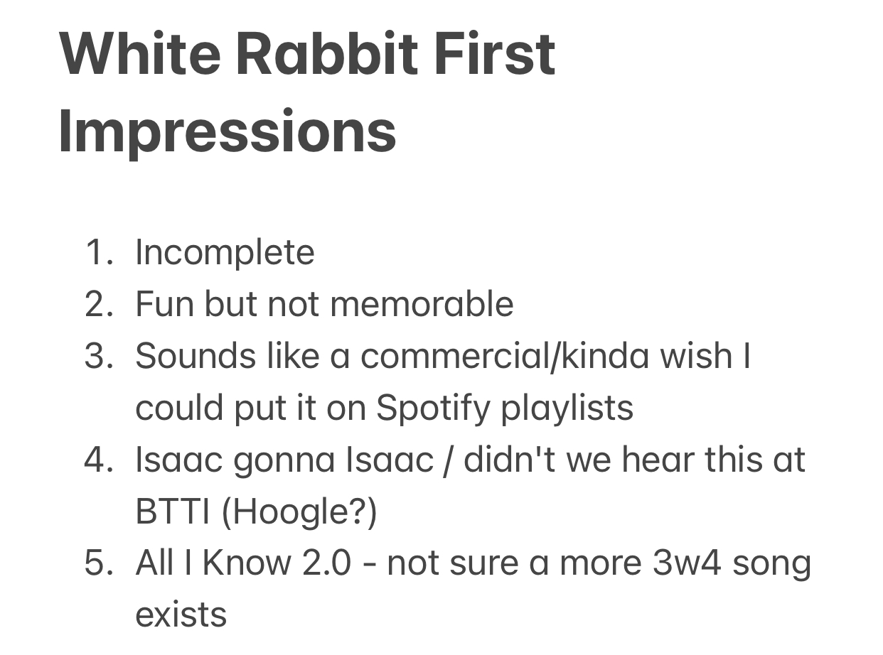 Fan Club EP Review: White Rabbit – Scream and be frees